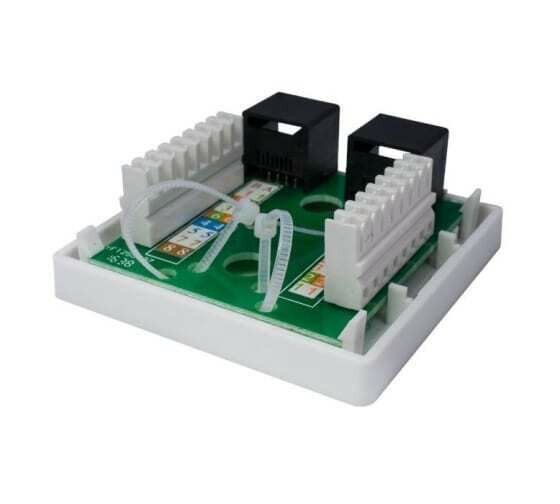 Компьютерная розетка SUPRLAN 8P8C /RJ-45/, UTP, Cat.5e, 2 порта 10-0309