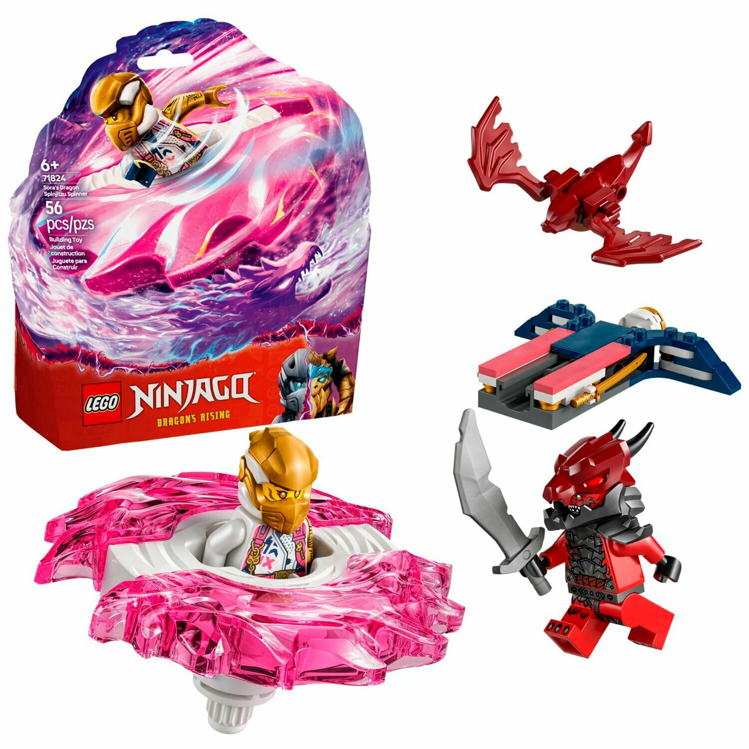 Конструктор детский LEGO Ninjago Спиннер Кружитцу Дракона Соры, 56 деталей, возраст 6+