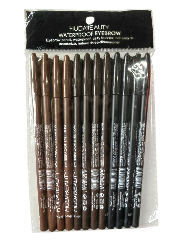 Waterproof Eyebrow, HUDABEAUTY (Карандаш для бровей), уп. 12 шт.