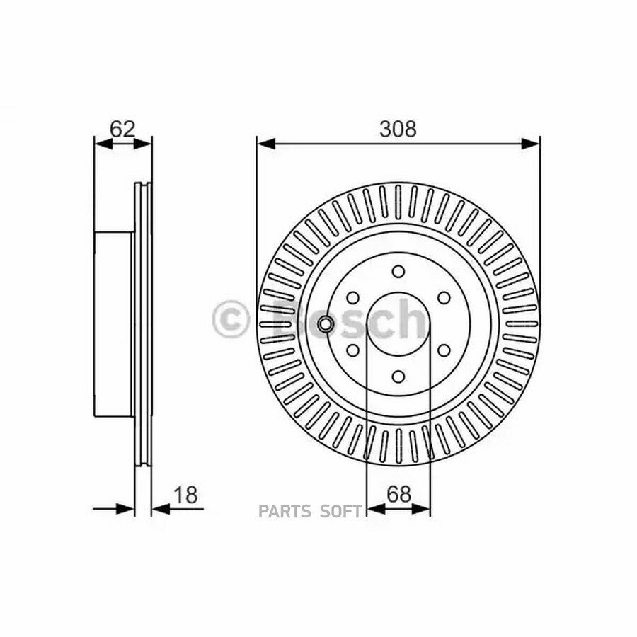 Диск торм. зад. BOSCH 0986479533 NISSAN Pathfinder, 2.5-4.0, 05-