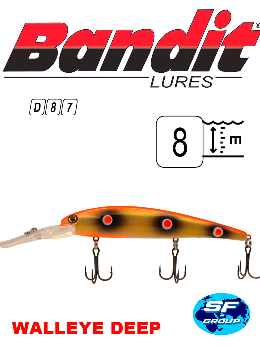 Воблер Bandit Deep Walley 12 см 17,5 гр заглубление 8м #D87