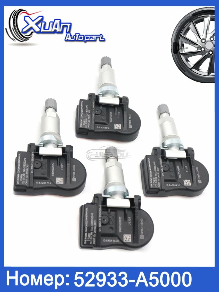 TPMS Датчик давления шины 315 МГц 52933-A5000 Подходит для HYUNDAI ACCENT ELANTRA GT ELANTRA EQUUS GENESIS COUPE SANTA FE SONATA, Подходит для KIA CADENZA SORENTO 52933-3N000 52933-2M550 52933-C1100