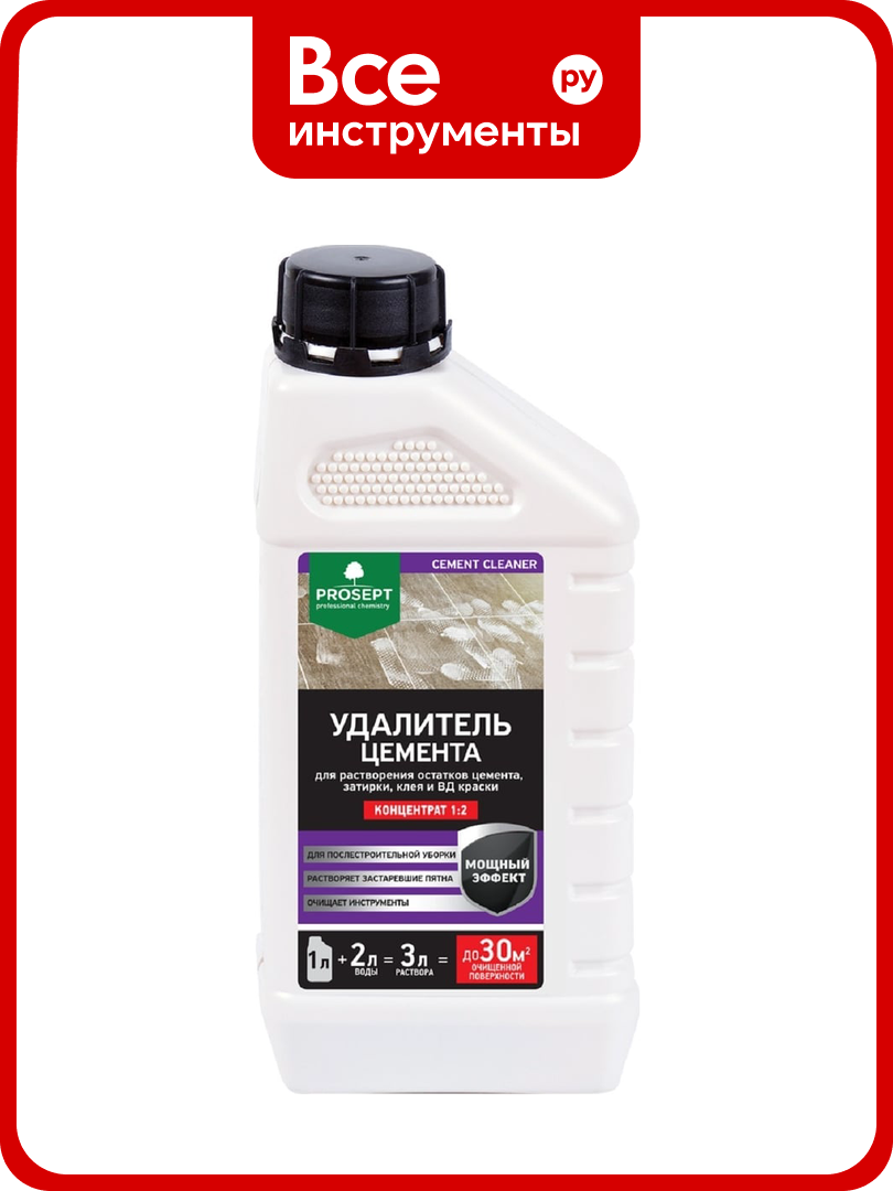 Удалитель цемента PROSEPT CEMENT CLEANER 1 л, концентрат 1:2 022-1, с любых поверхностей