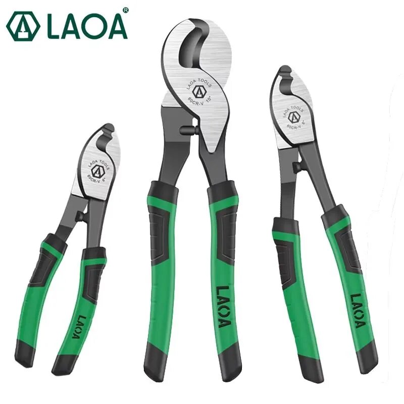 LAOA Кабелерез 3шт, сталь CR-V, 6/8/10 дюймов, обжимные клещи, зачистка электрических проводов, многофункциональный ручной инструмент, 160/200/250мм