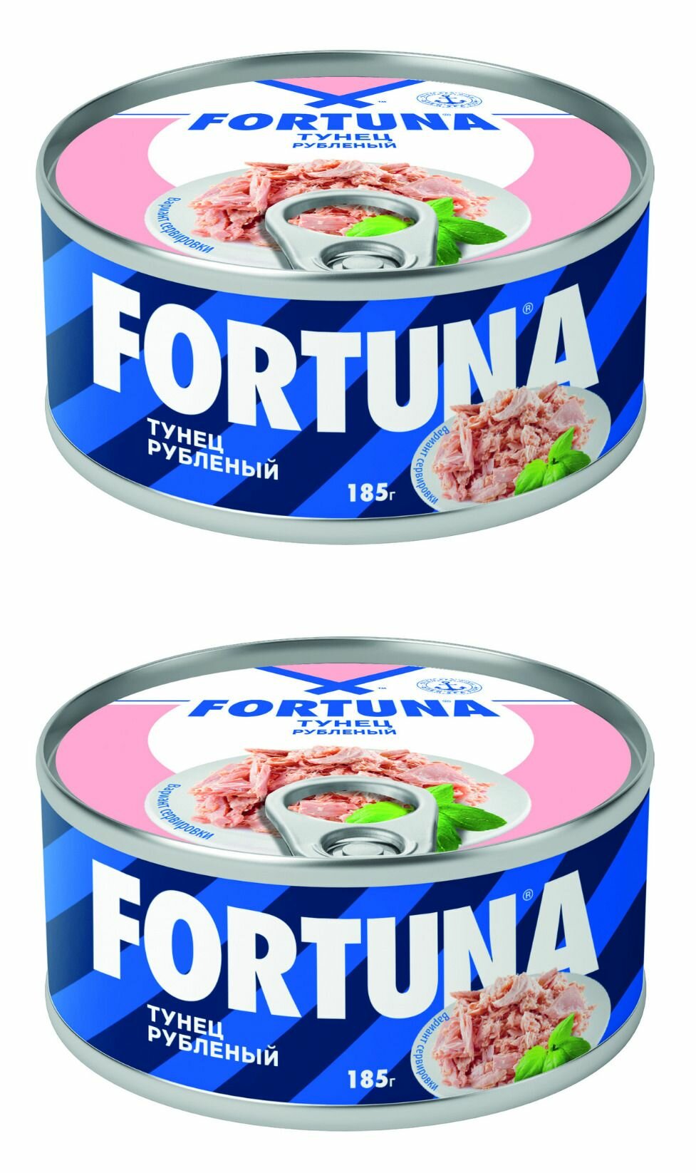 Fortuna Тунец полосатый рубленый в собственном соку, 185 г, 2 шт