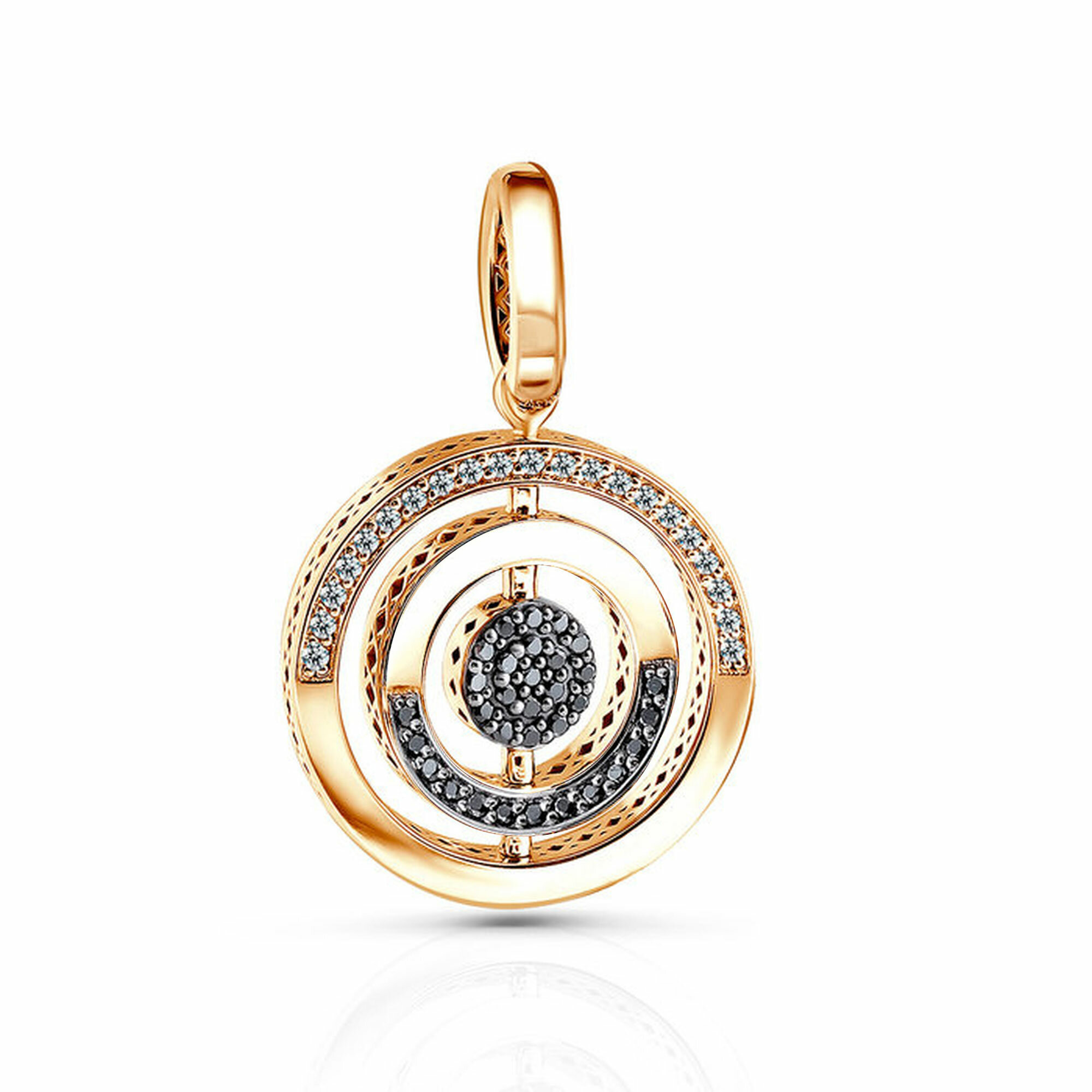 Подвеска Diamant online, красное золото, 585 проба, бриллиант