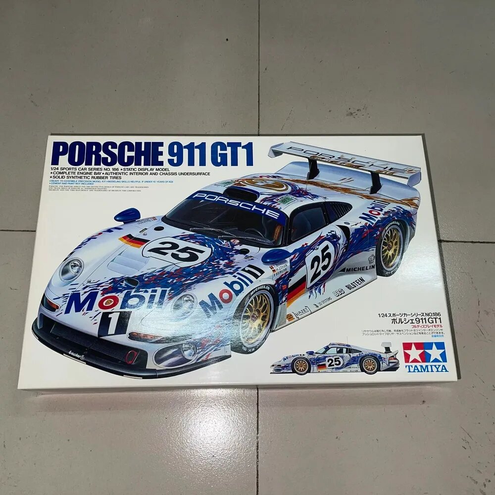 Тамия Собрала автомобиль Porsche 911 GT1 в сборе, роскошный спортивный автомобиль 1/24