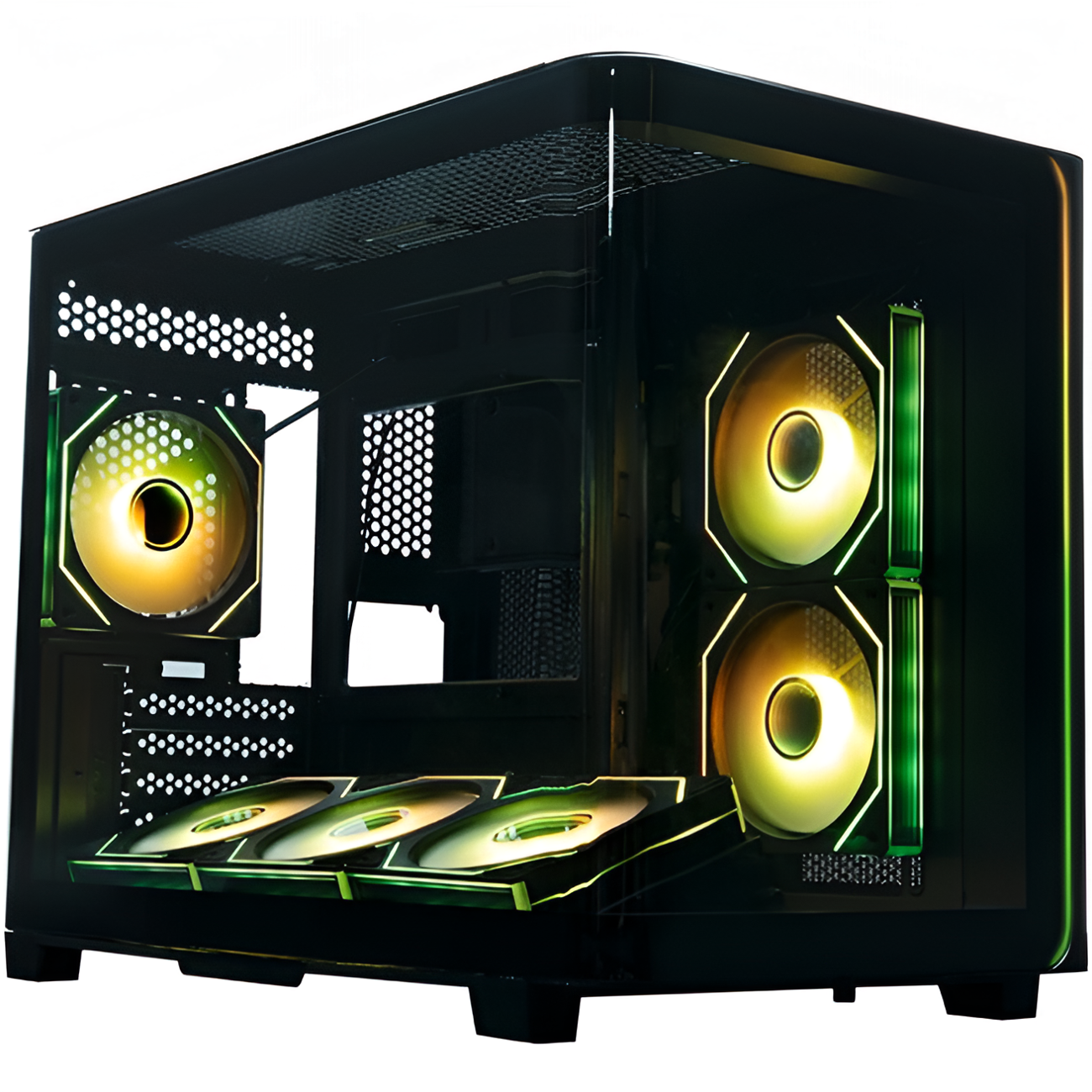 Корпус Mini-Tower XASTRA QR600M 6ARGB C10-UC Black LED Strip ARGB, Micro-ATX, Black (QR600M-6FM12A-C10-UC-L)