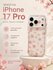 Чехол на Iphone 17 Pro , полупрозрачный , с элементами цветов .