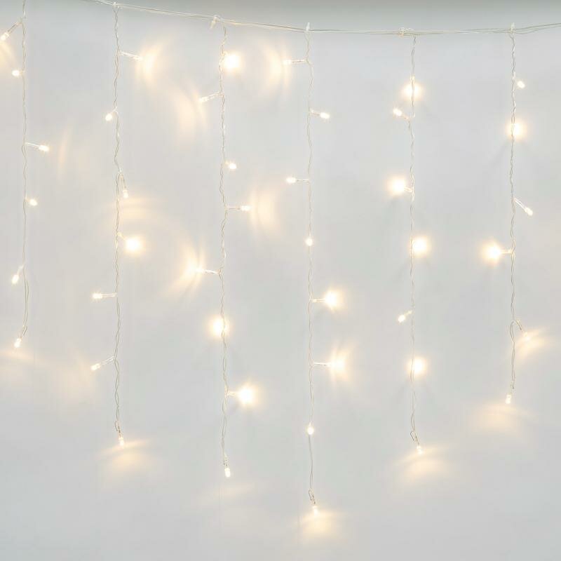 Гирлянда светодиодная "Бахрома" ULD-B20007-480/DTA/RC WARM WHITE IP44 20м 480LED тепл. бел. с пультом провод прозр. Uniel UL-00008560