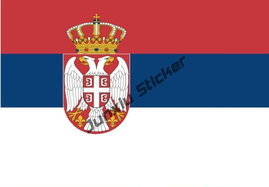 Флаг Сербии 13см, наклейка на мотоцикл