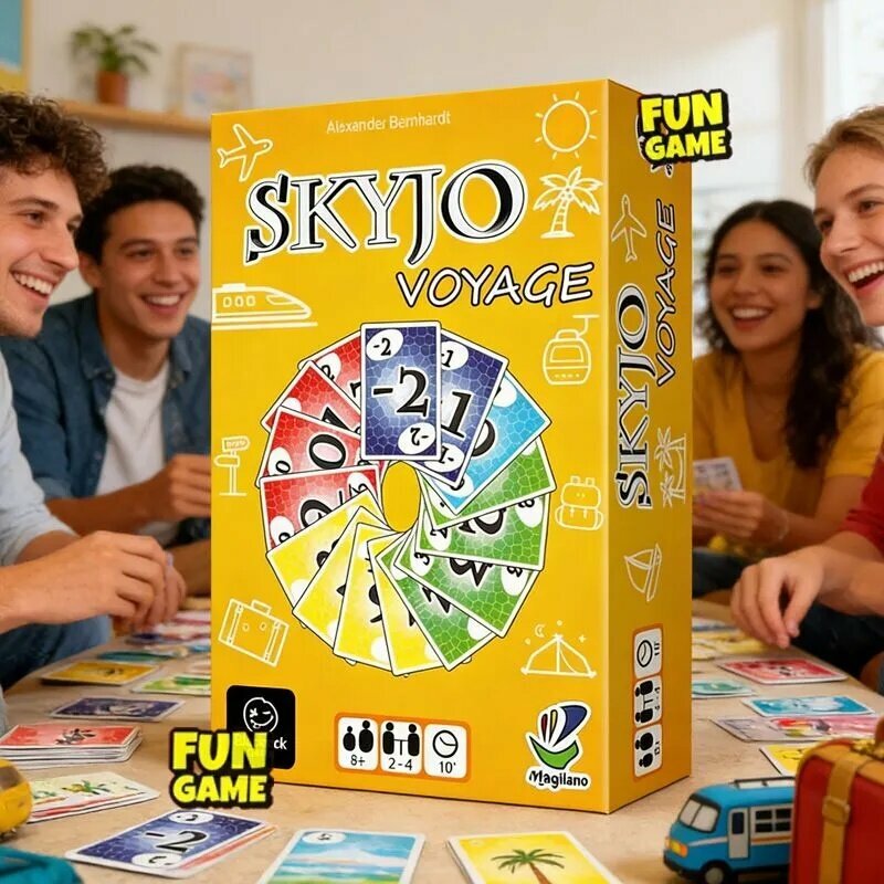 Лучшая Портативная Игра SKYJO Voyage Быстрая Настольная Игра 10 Мин Для Компании И Путешествий
