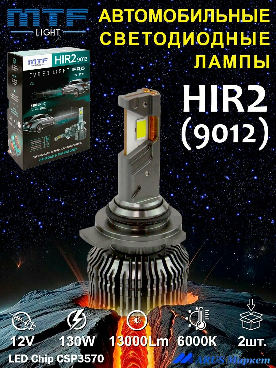Светодиодные лампы MTF Light HIR2(9012) Cyber Light PRO 12V, 65W, 6000К
