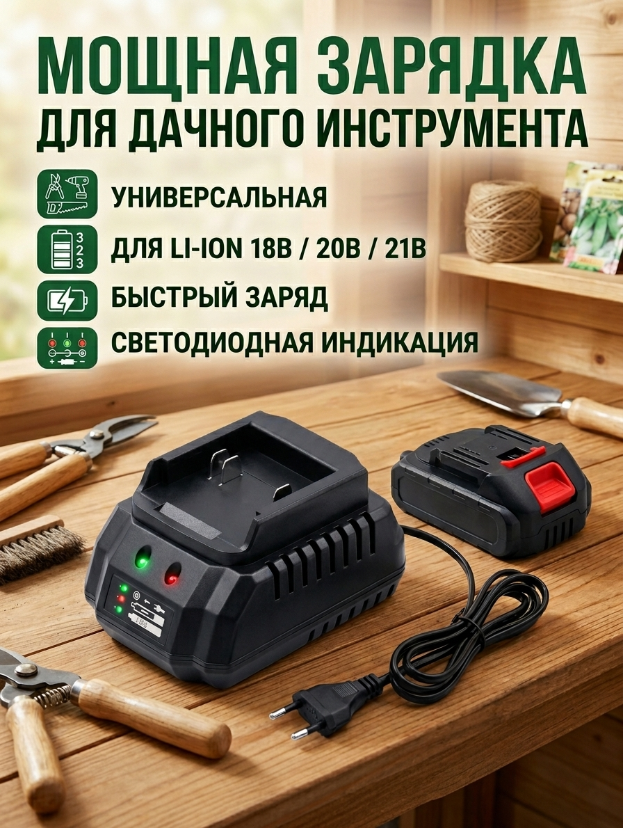 Зарядное устройство слайдер для Li-ion аккумуляторов 18-21В