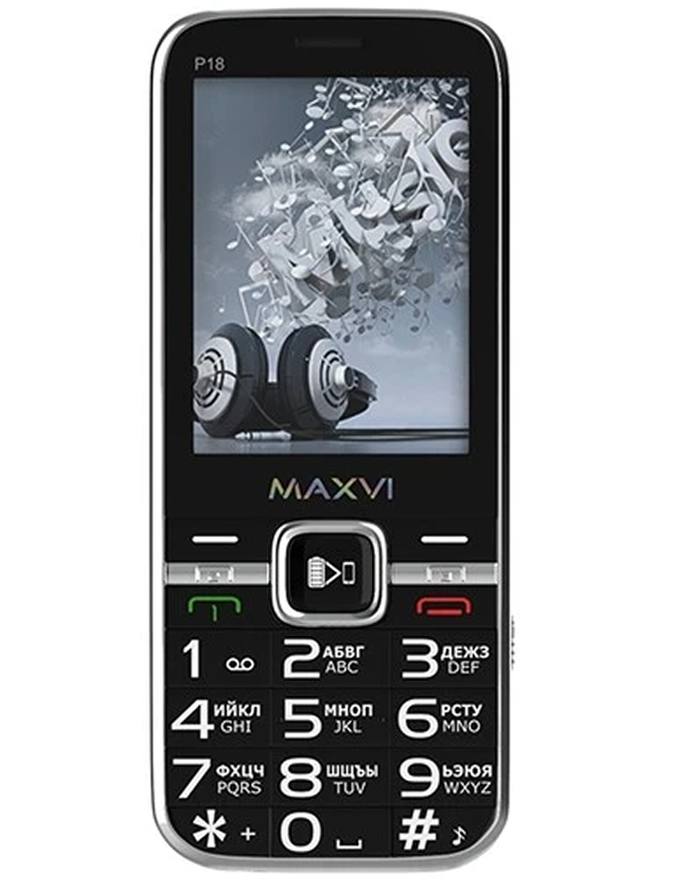 Телефон MAXVI P18i, 32МБ, 3SIM, встроенный аккумулятор 3200мАч, черный