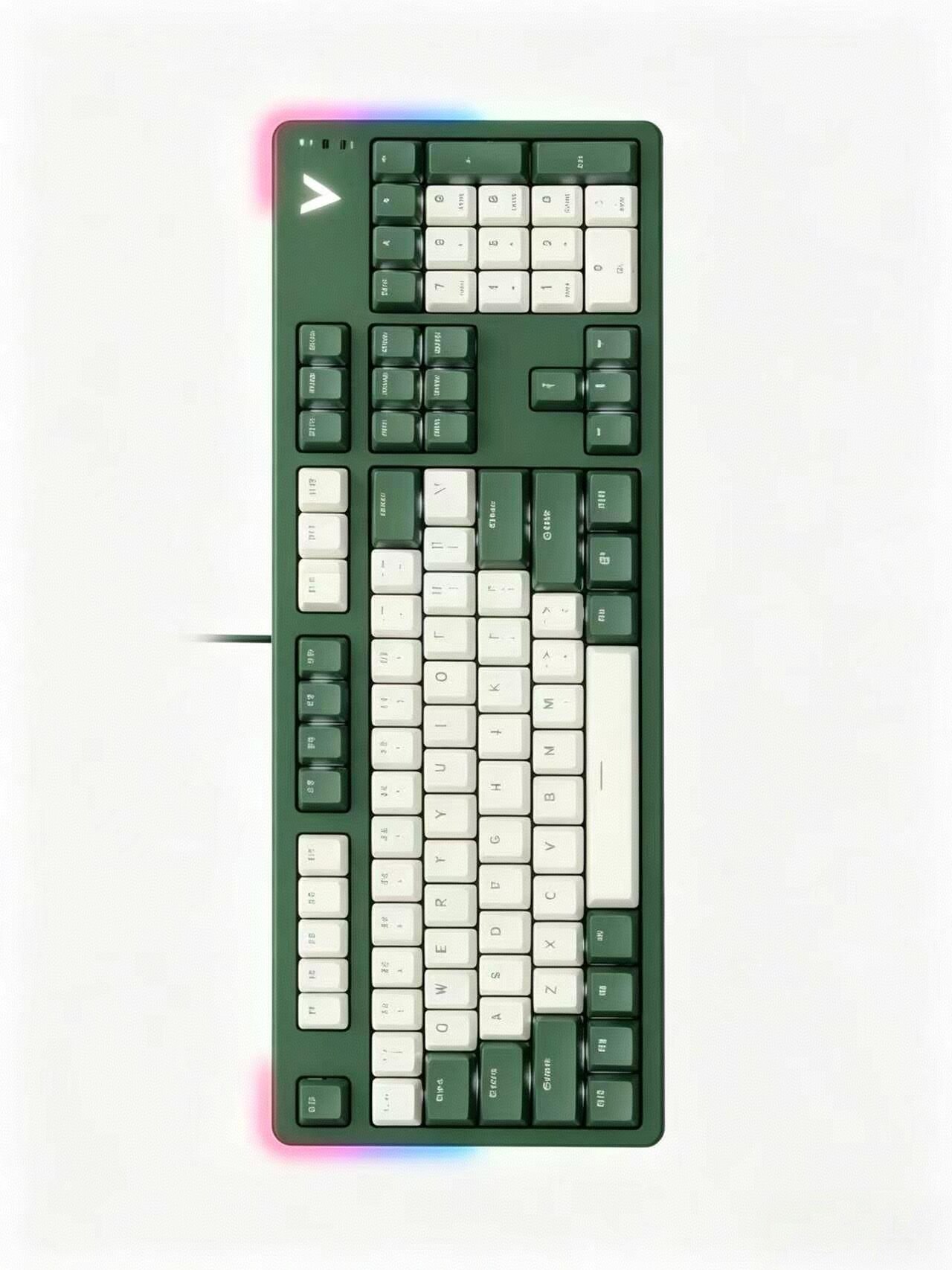 Клавиатура Rapoo V500 PRO, красные свитчи, 104 клавиши для пк ноутбука, антиконфликтная RGB раскладка