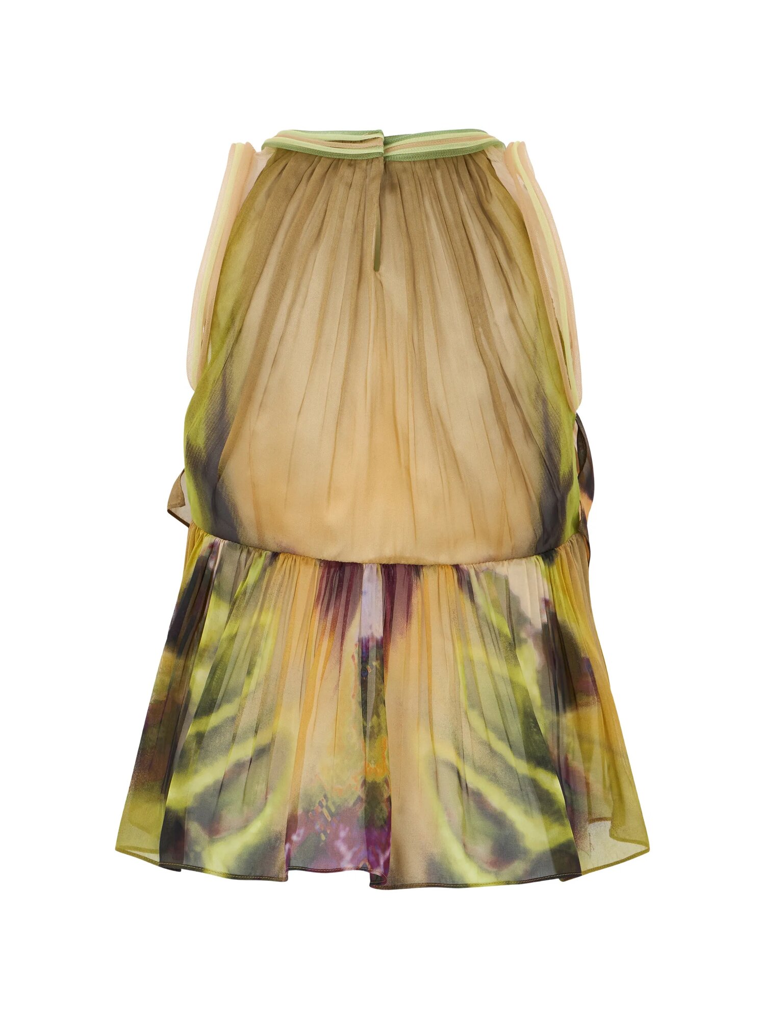 Блуза Alberta Ferretti Abstract-print silk blouse, размер 42, Желтый — фото 1