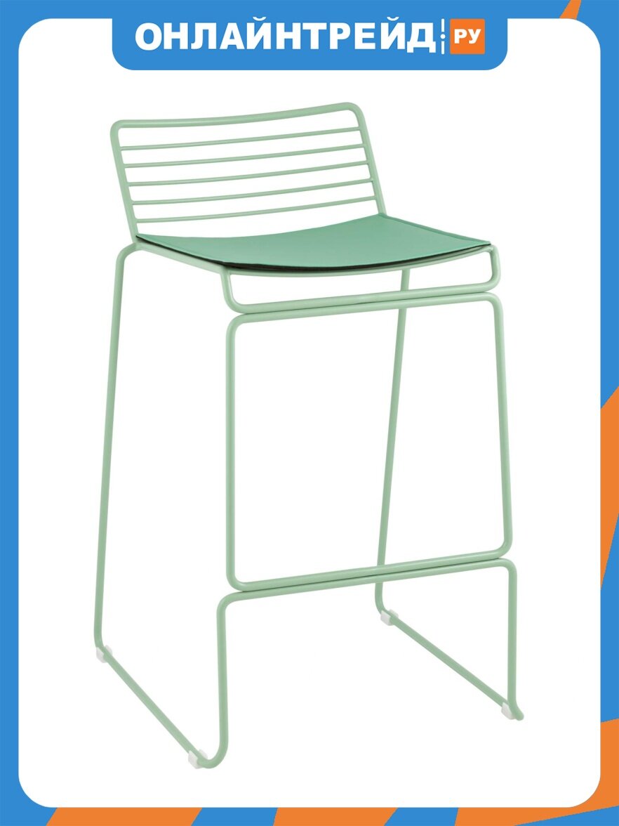 Стул полубарный Stool Group Danny, зеленый, с подушкой