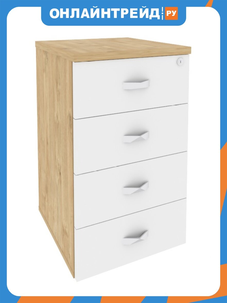 Тумба Riva CHAIR приставная O. TP-4 Тиквуд светлый/Белый бриллиант 432*460*750 Onix