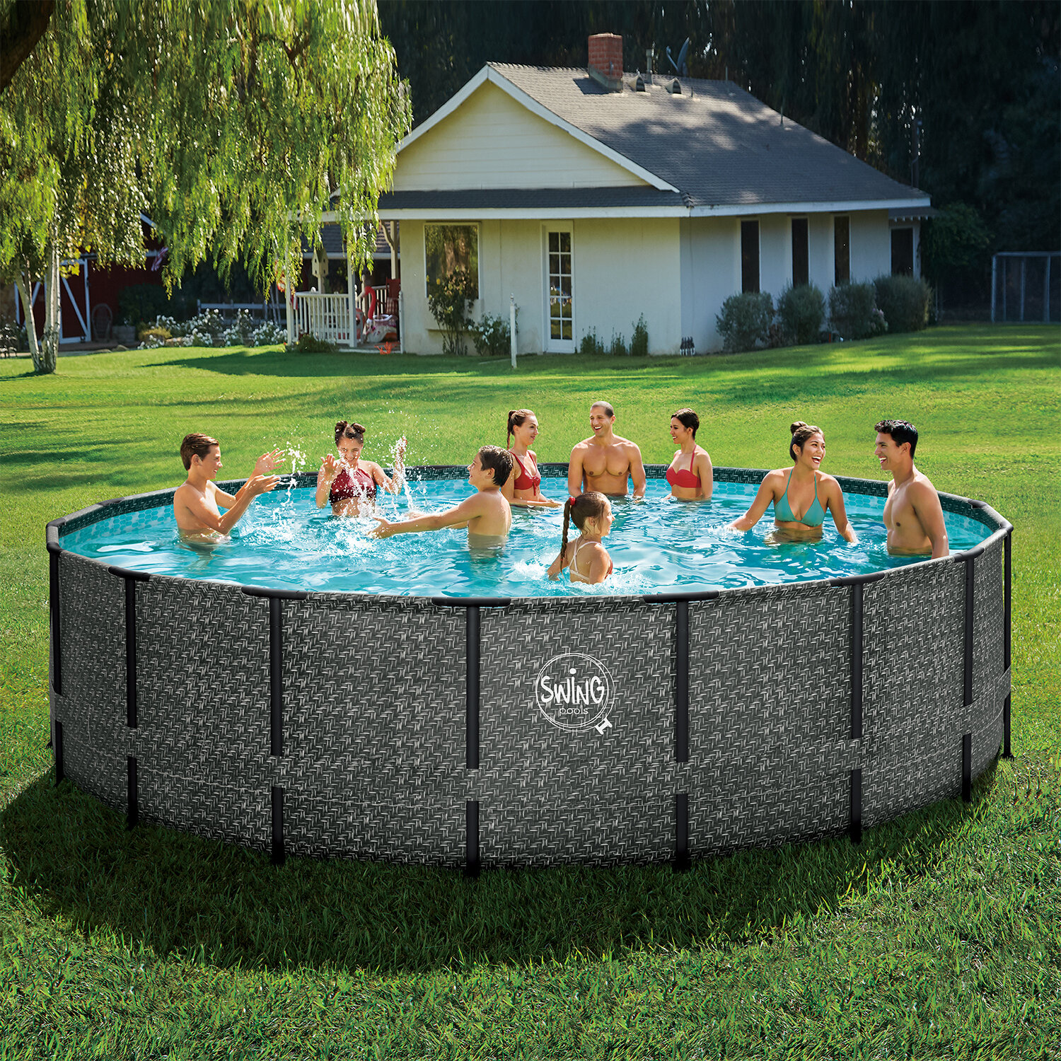 Каркасный бассейн Swing Pools Р20-1852, 549x132см, круглый, коричневый