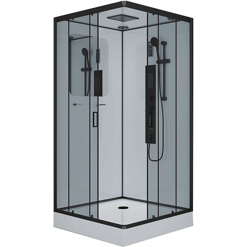 Душевая кабина Niagara Premium 90x90 69010134GQBLACK черный профиль, с гидромассажом