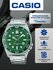 Наручные часы CASIO, серебряный, зеленый