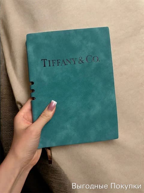 Тетрадь Tiffany & Co. зелёная с кожаной текстурой и спиральной пружиной для записей и ежедневника — фото 1