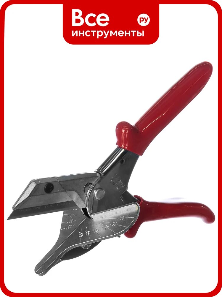 Угловые кабельные ножницы 45° KNIPEX KN-9435215 с блокировкой рукояток, рукоятки из ПВХ, для резки пластика и резины