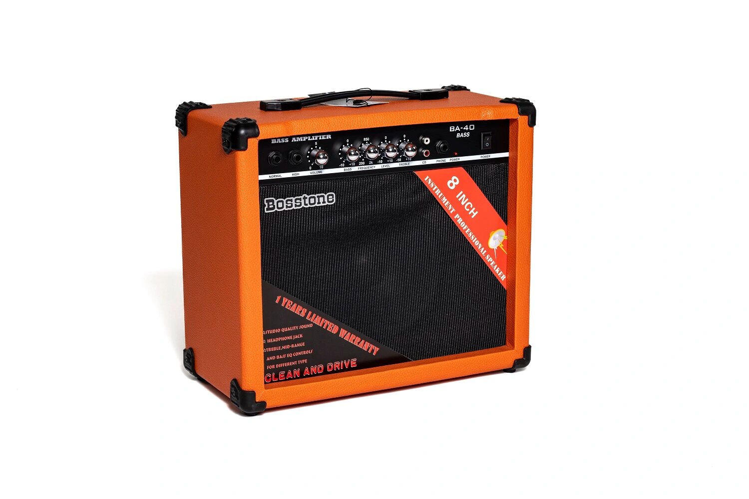 Комбоусилитель для бас-гитары Bosstone BA-40W Orange [40 Ватт, Динамик 8"]