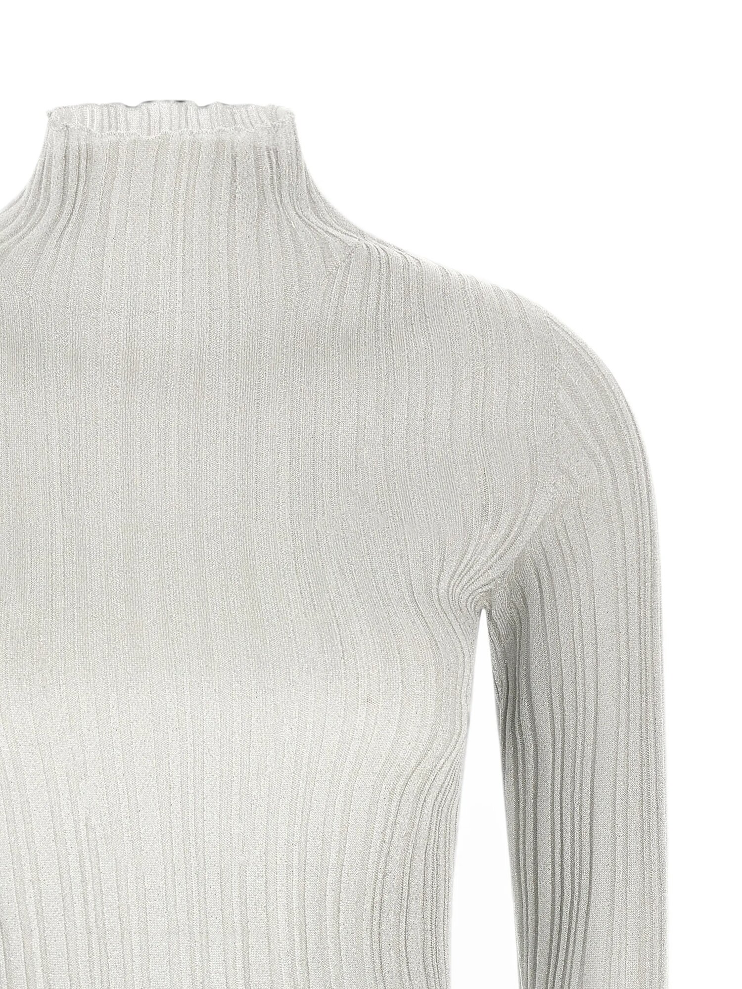 Свитер FABIANA FILIPPI Ribbed mock-neck sweater, размер 42, , бежевый/белый — фото 1