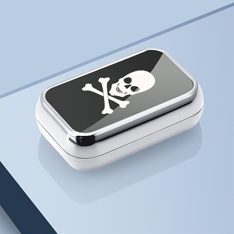 Металлическая EDC игрушка-слайдер Fidget Slider с магнитным толкателем, антистресс, дизайн «Череп», серебристый