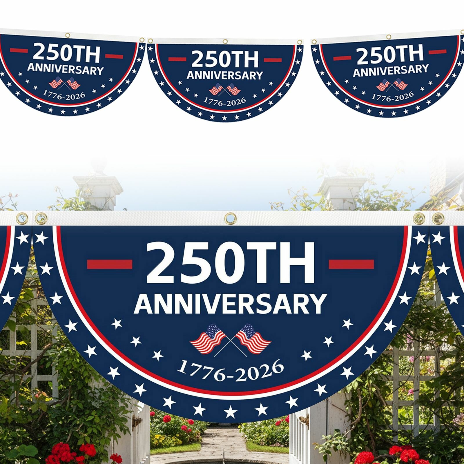 Двусторонний флаг к 250-летию США, 90 45 см