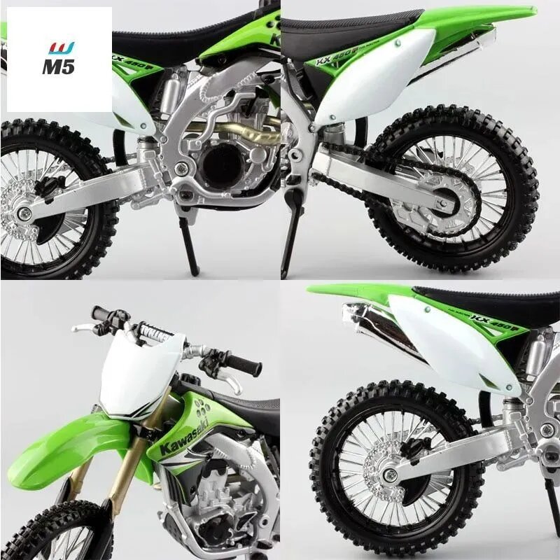 Игрушечный мотоцикл Kawasaki H2R 1:12, модель автомобиля для мальчиков, черный ABS пластик — фото 1