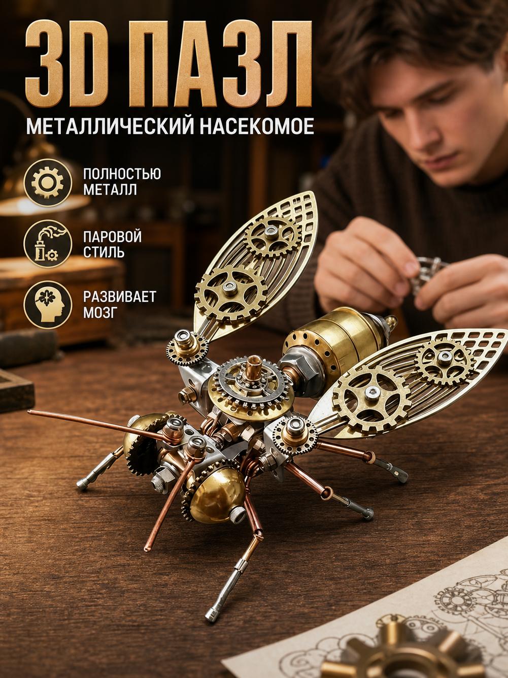 3D конструктор из нержавеющей стали механический сборный DIY модель для творчества и развития