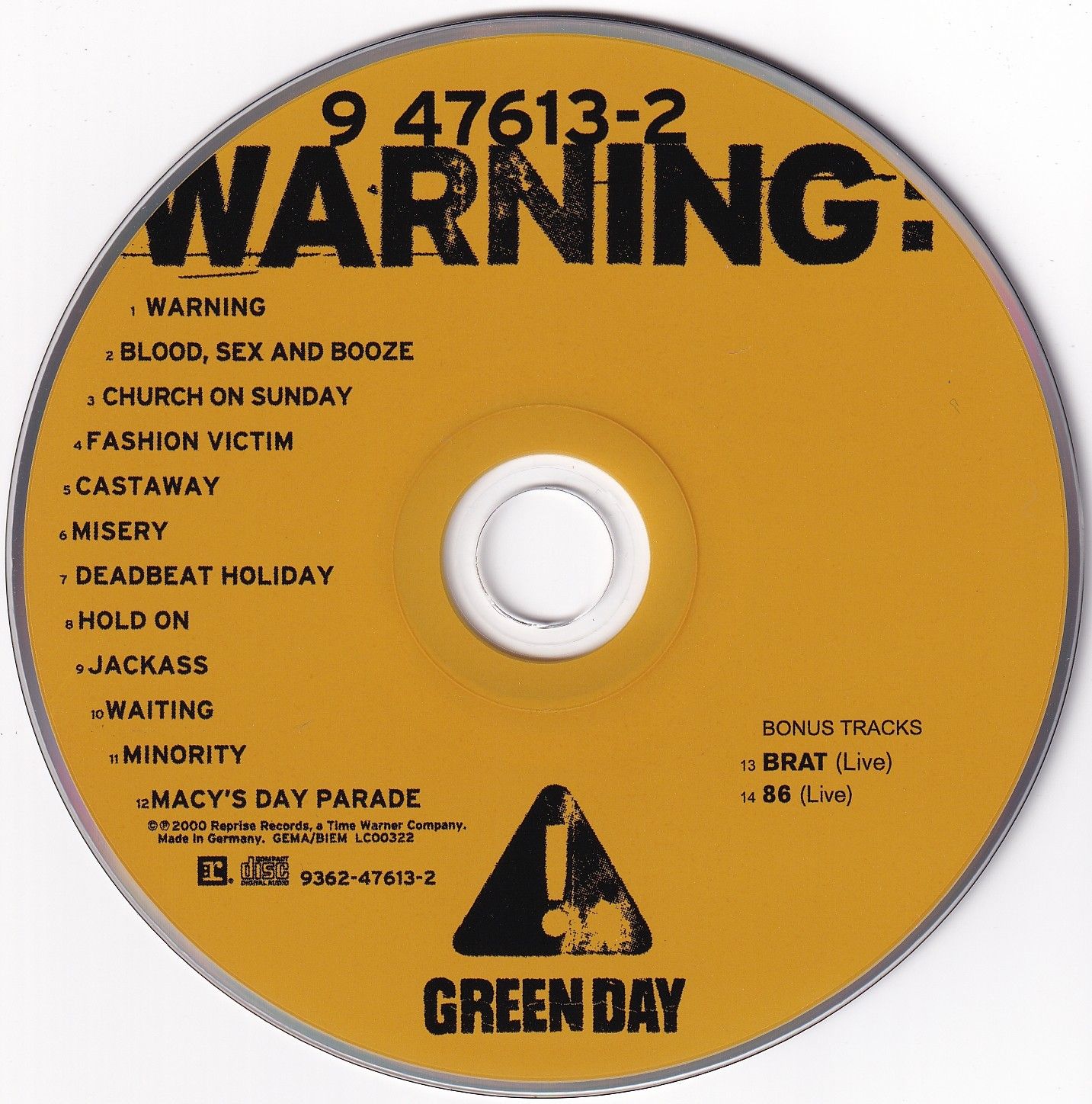 Green Day - Warning, 2000, 4-page, CD-Аудио — фото 1