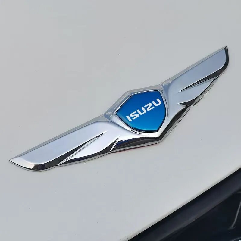 Автомобильный значок Isuzu, эмблема с крыльями, серебристый, ABS пластик, Цинковый сплав, 1 шт.