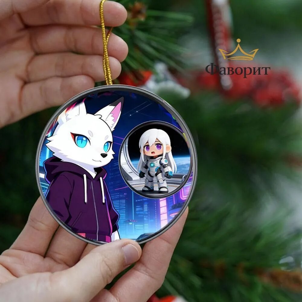 Электронный значок-дисплей Cyber-Badge Фаворит, Черный, Булавка, Пластик, 1.85" LED дисплей — фото 1