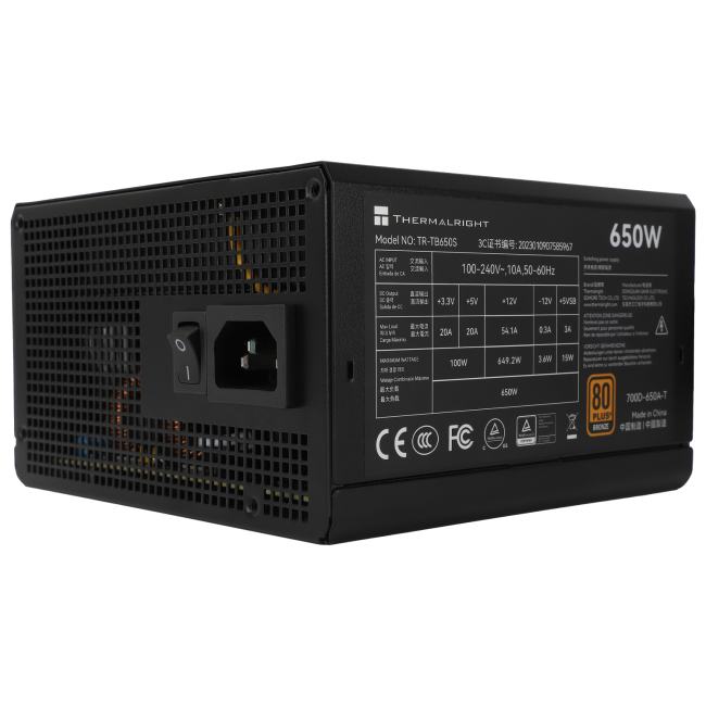 Thermalright TR-TB650S Блок питания 650W/ Thermalright, 650W 80+ Bronze (ATX, 3, Non-modular, 1x24(20+4)pin 550mm