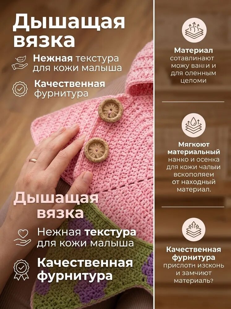 Вязаный детский комбинезон-звездочка для новорожденных 0-6 месяцев, мягкий и теплый, с капюшоном — фото 1