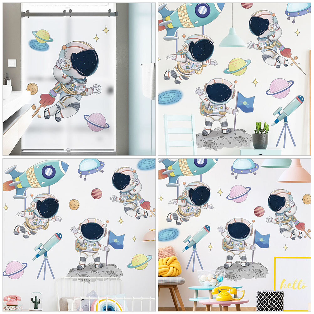 Виниловые Наклейки Для Детской Космонавт Милые Стикер На Стену 90X89Cm