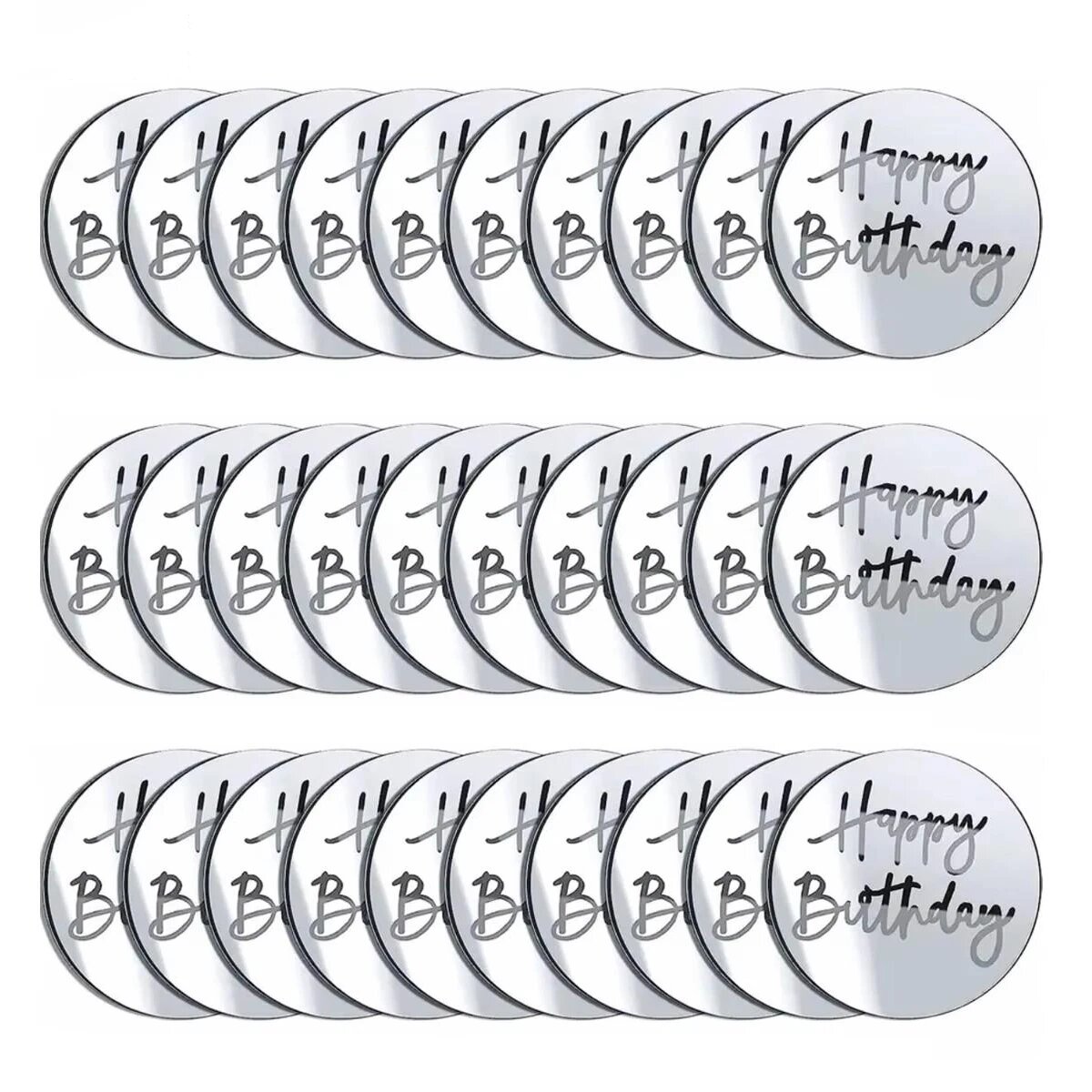 Акриловые топперы для торта "С днем рождения" 20pcs, Зеленый, Olive