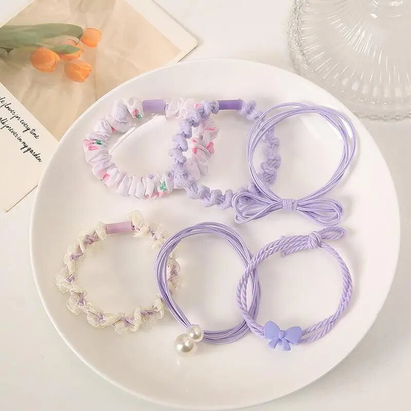 Резинки для волос Pastel Blue Set of 6 Сиреневый, A3