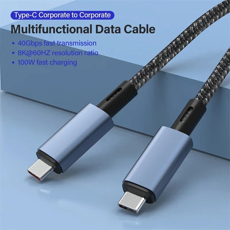 Кабель USB4 40 Гбит/с 240 Вт 8K для Thunderbolt 4, быстрая зарядка Type-C, USB 4.0, USB-C на 1,5 м