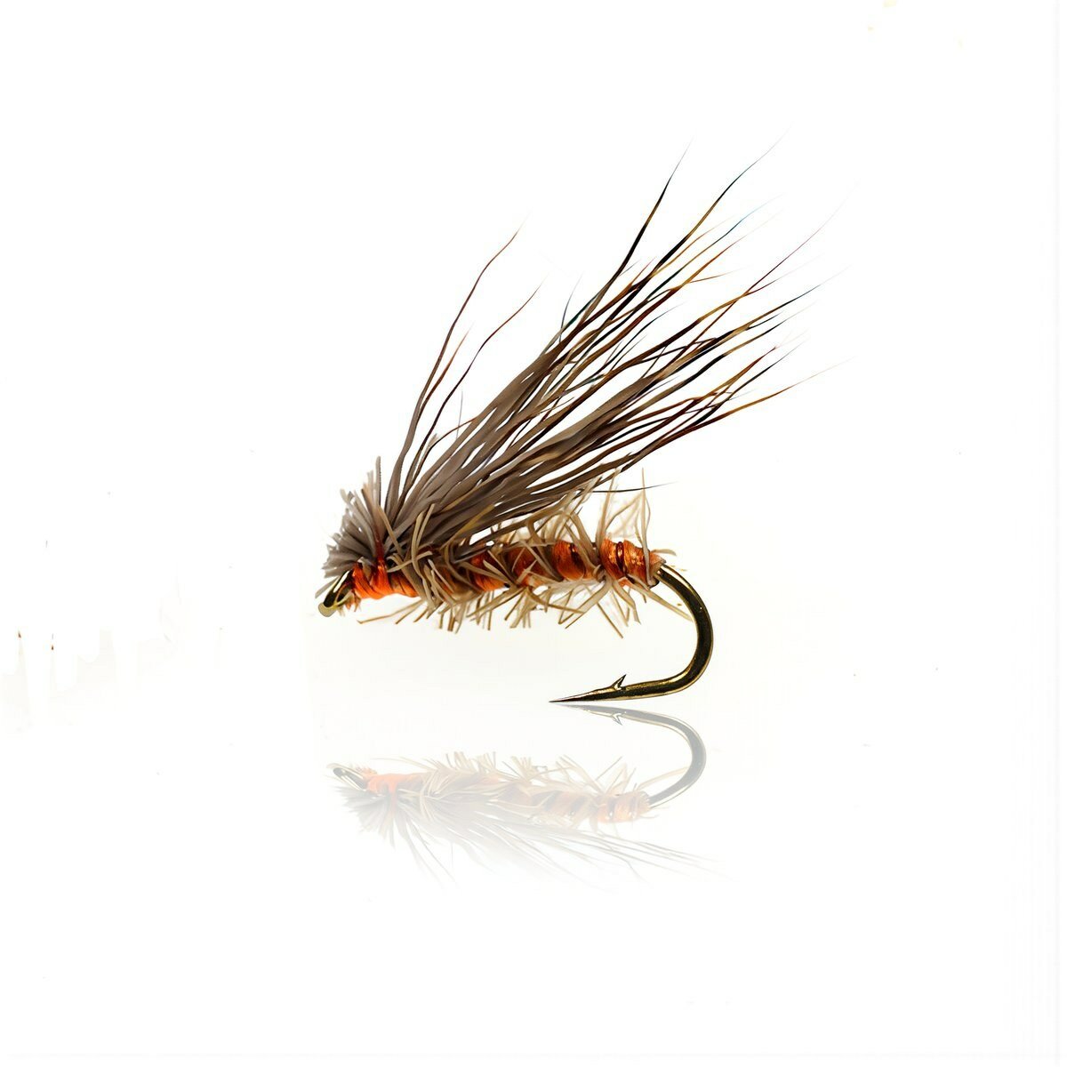 Снасть для нахлыстовой рыбалки мушка Deer Hair Caddis из оленьей шерсти размер 12 цвет оранжевый для удобной ловли форели в реке, оранжевый