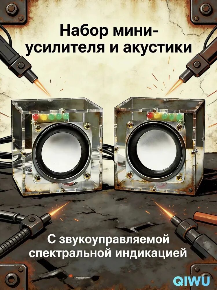 Сетевой комплект для пайки акустических колонок, 2 штуки