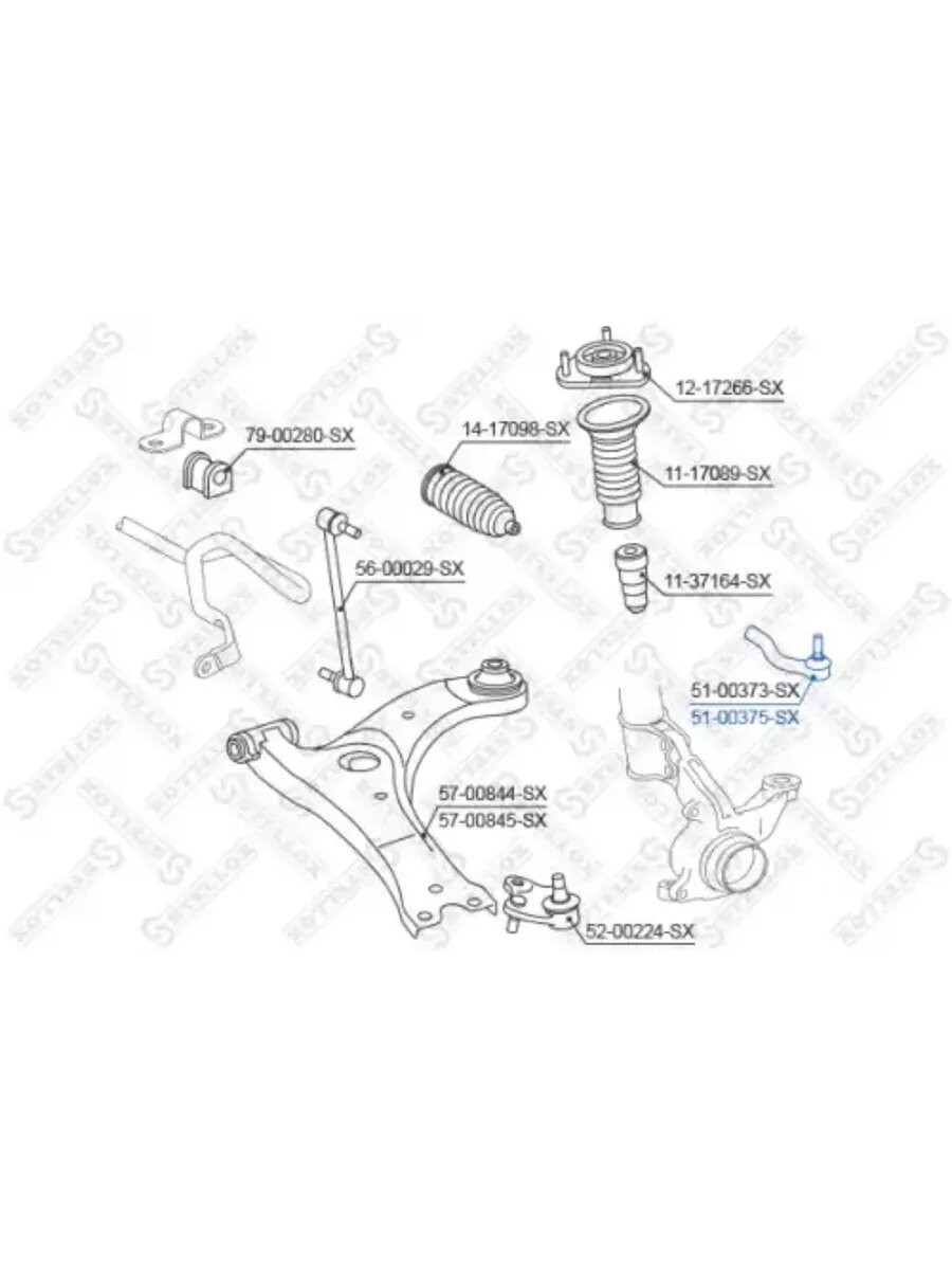 Рулевой наконечник Toyota Avensis 1.6-2.0/2.0-2.2D-4D 09>