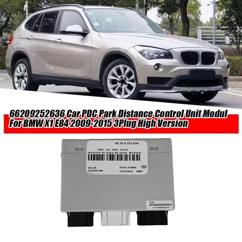 Модуль управления дистанцией парковки для BMW X1 E84 66209252636-2015, запчасти, 3 вилки, высокая версия, блок управления парковкой 2009, 9252636