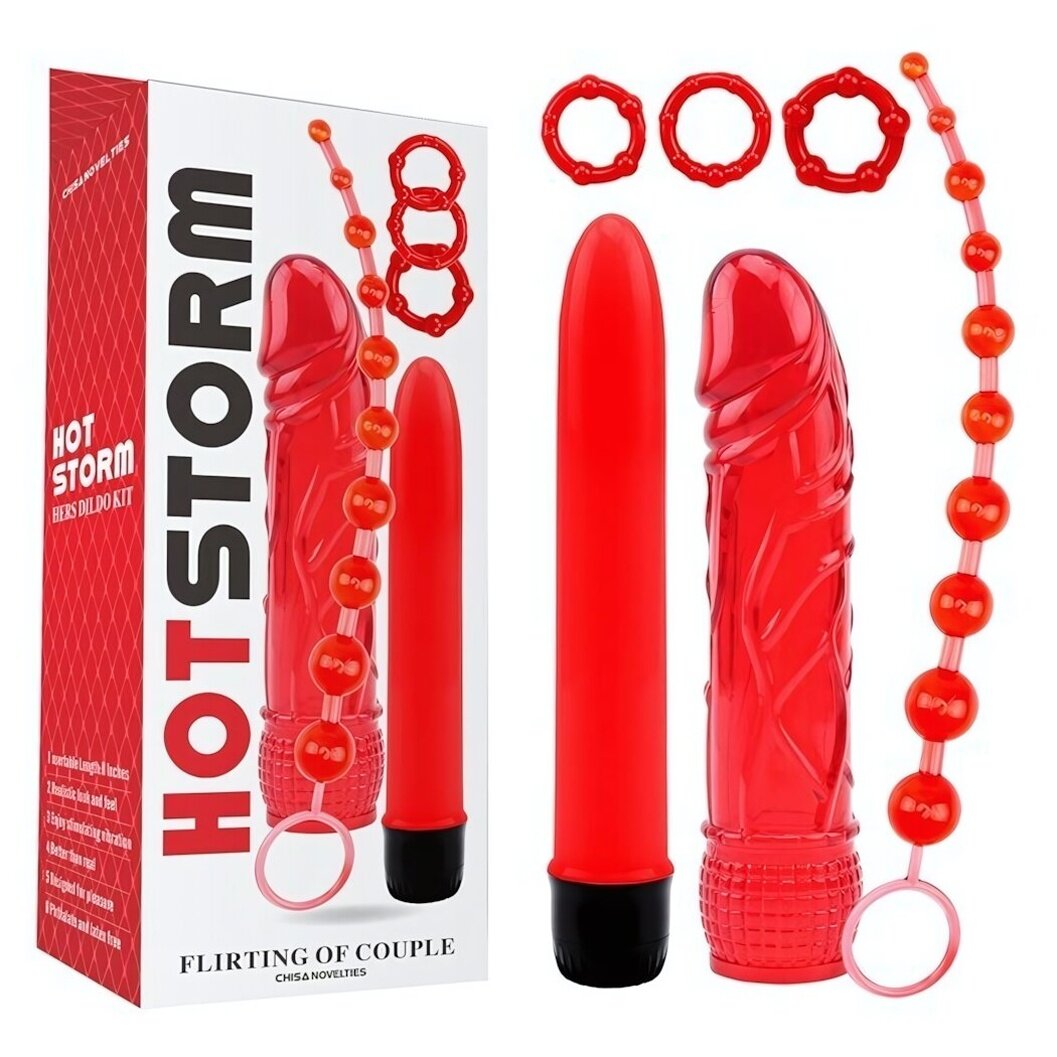 Секс набор "Flirting of Couple", красный, 5 предметов, TPE+ABS+PVC