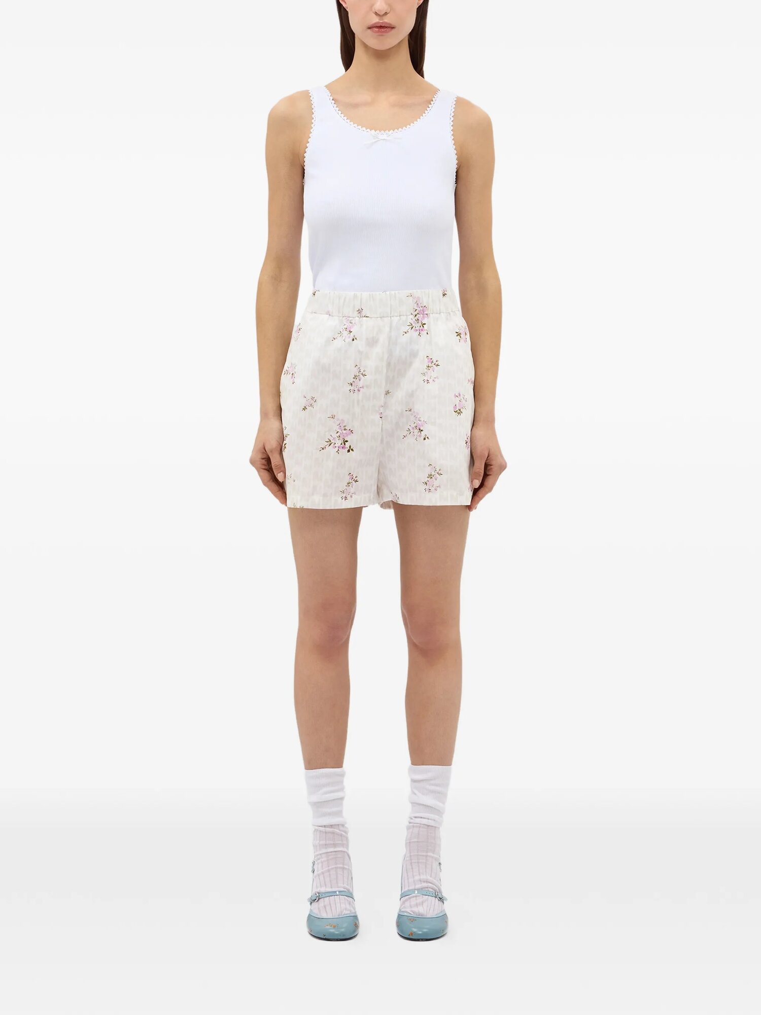 Шорты MSGM Floral-print shorts, размер 38, разноцветный — фото 1