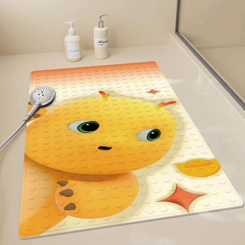 Не скользящий коврик для душа, 40x70 см, ПВХ, дизайн Маленького Дракона привет, противоскользящее основание, безопасно